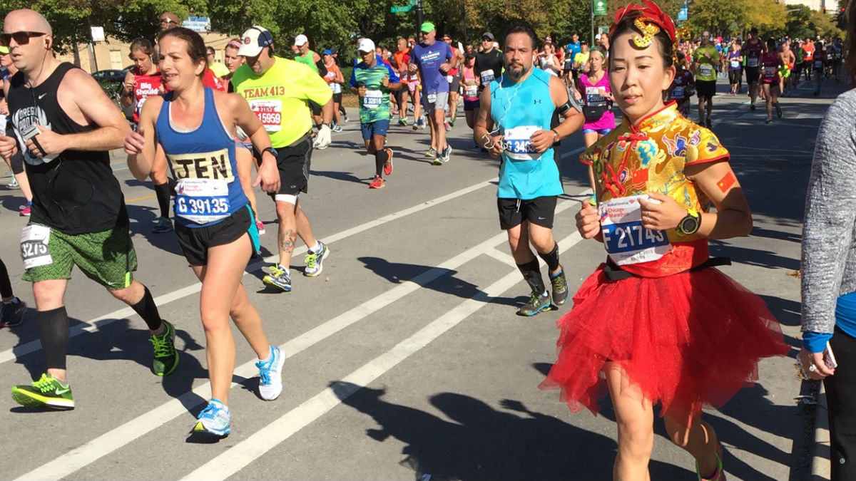Chicago’s Lakefront “Woo-Hoo” Lady Supporting Runners Training for the ...