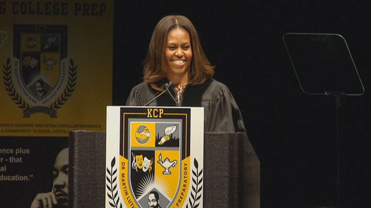 Michelle Obama Talks About Growing Up on South Side at King College ...