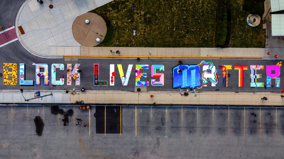 Colorful Black Lives Matter Mural Covers Chicago Street – NBC Chicago