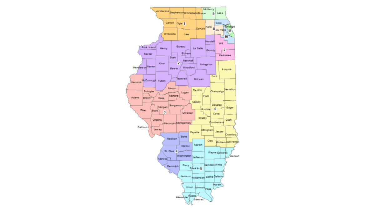MAP: Here Are the 11 COVID Regions in Illinois and Which Counties Are ...