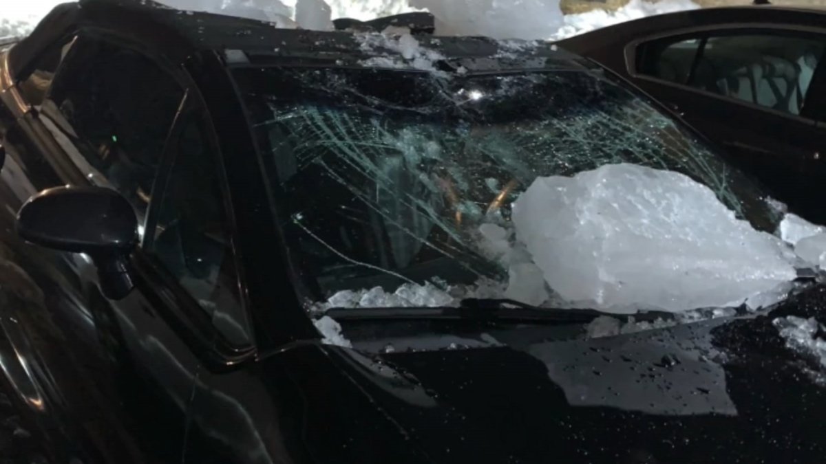 ‘I Couldn’t Believe It:’ Chunk of Ice Smashes Woman’s Car, Causing ...
