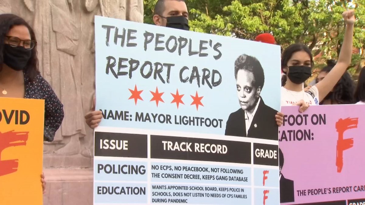 Protesters Mark Halfway Point in Mayor Lori Lightfoot’s Term – NBC Chicago