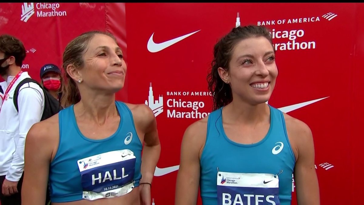 Post-race Interview: Emma Bates and Sara Hall, 2021 Chicago Marathon ...