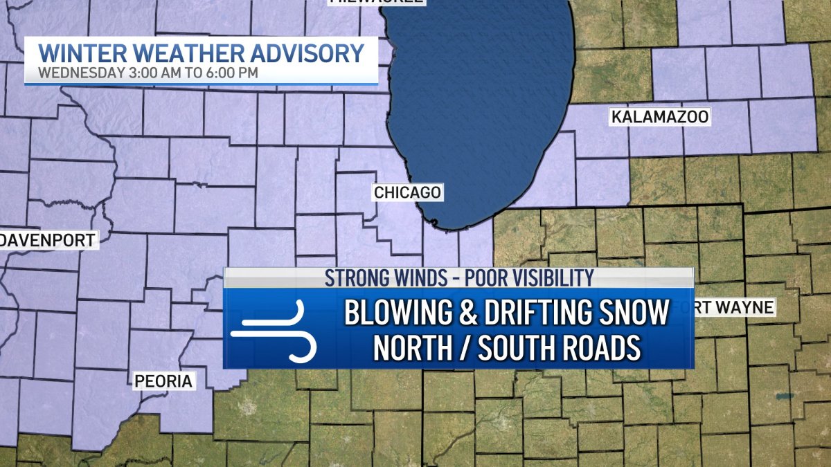 Winter Weather Advisory Takes Effect for Much of Chicago Area – NBC Chicago