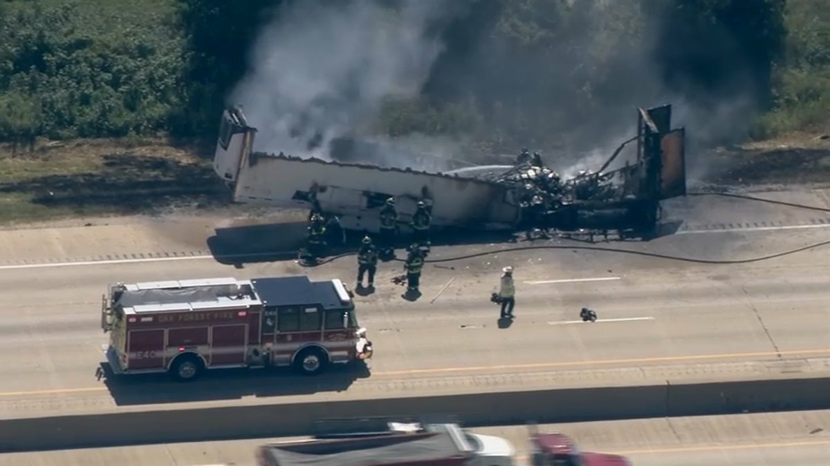 Vehicle Fire Reported on I-80, Parts of Highway Remain Closed – NBC Chicago