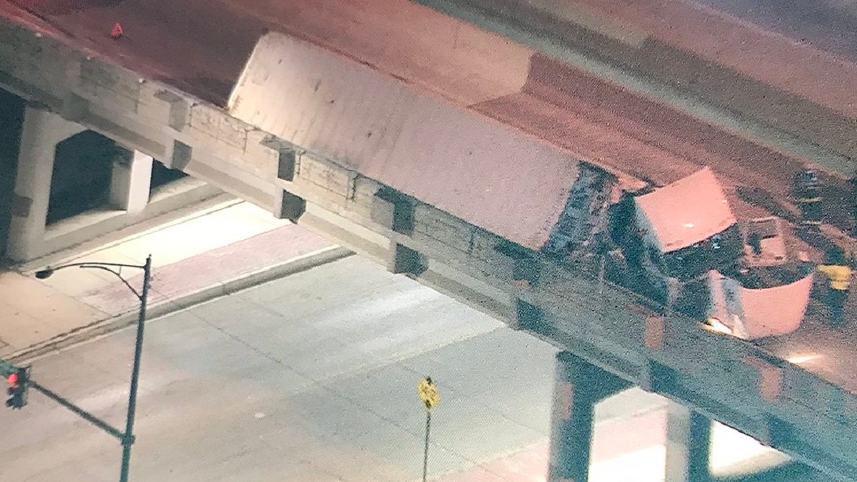 Semitruck Full of Meat Rolls on Its Side in Crash on Stevenson ...