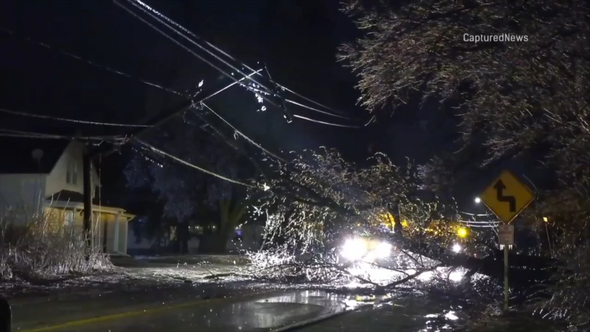 Winter Storm Leaves Ice-Covered Power Lines, Downed Trees in its Wake ...