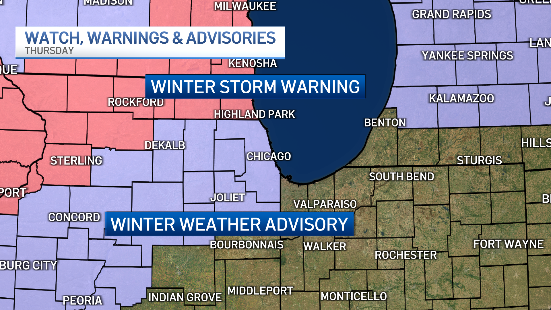 Winter Storm Warning in Effect for Parts of Chicago Area as Heavy Snow ...