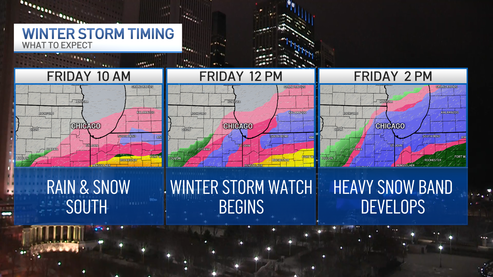 Evolving Timeline Shows Snowfall Hammering Chicago Area Friday ...