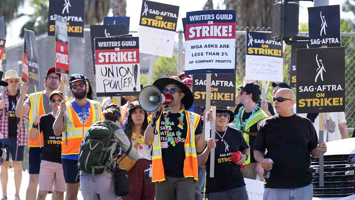 Movie and TV stars join picket lines in fight over the future of ...