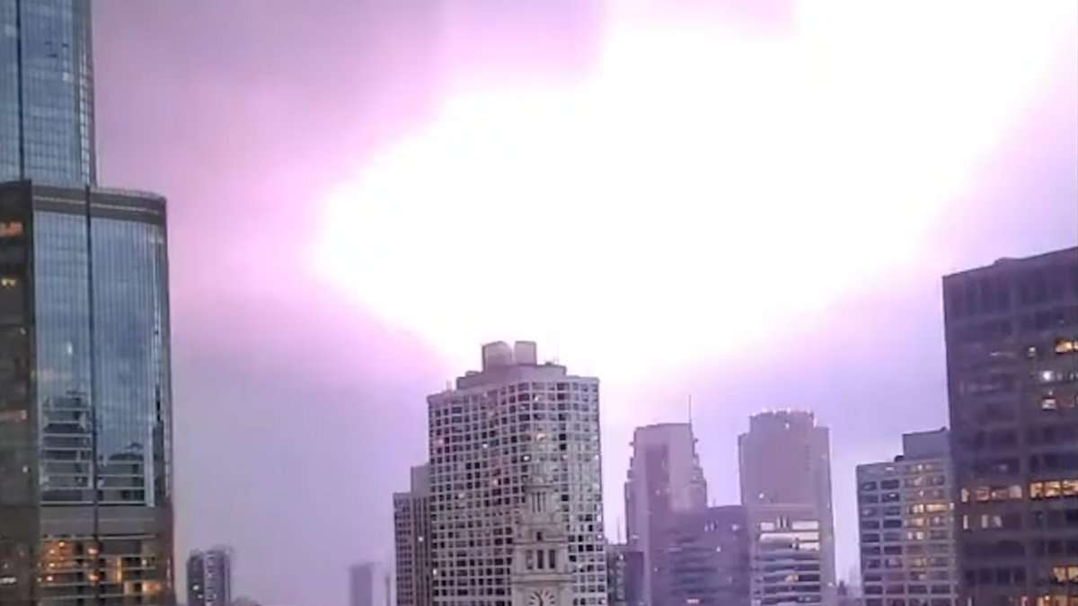 Video shows lightning striking buildings, powerlines sparking after ...