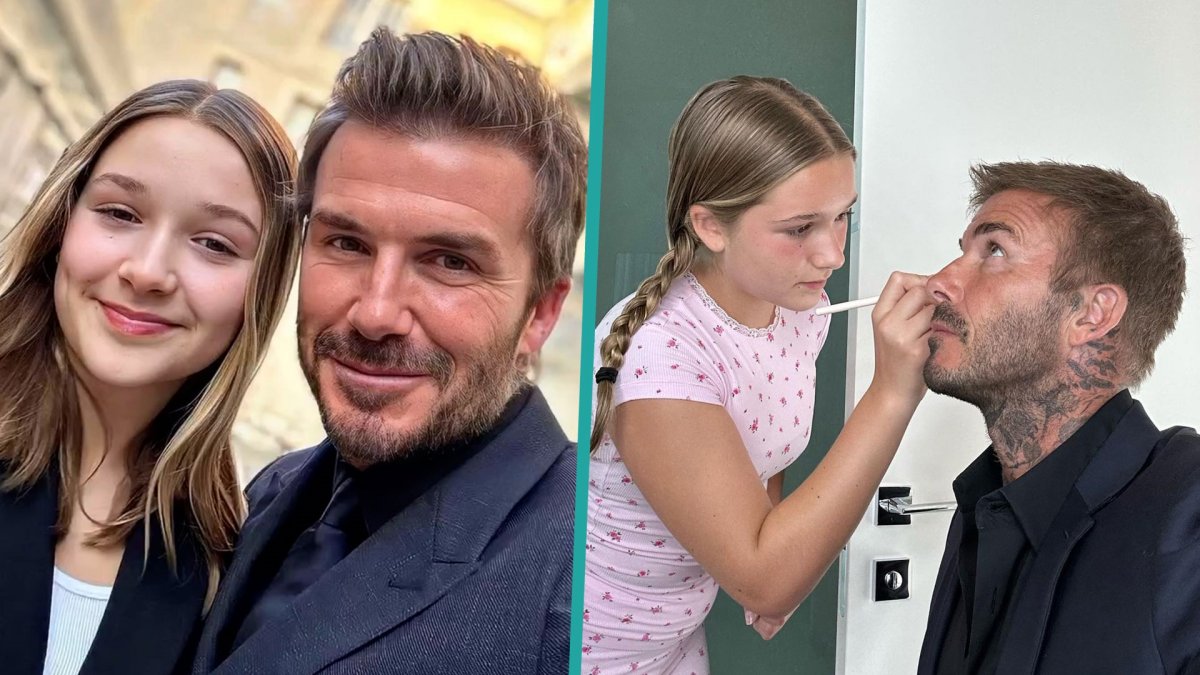 David Beckham lets daughter Harper Seven apply his makeup – NBC Chicago