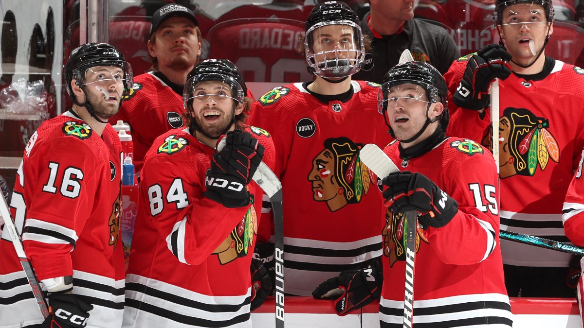 Blackhawks’ Landon Slaggert has memorable day with first multi-point ...