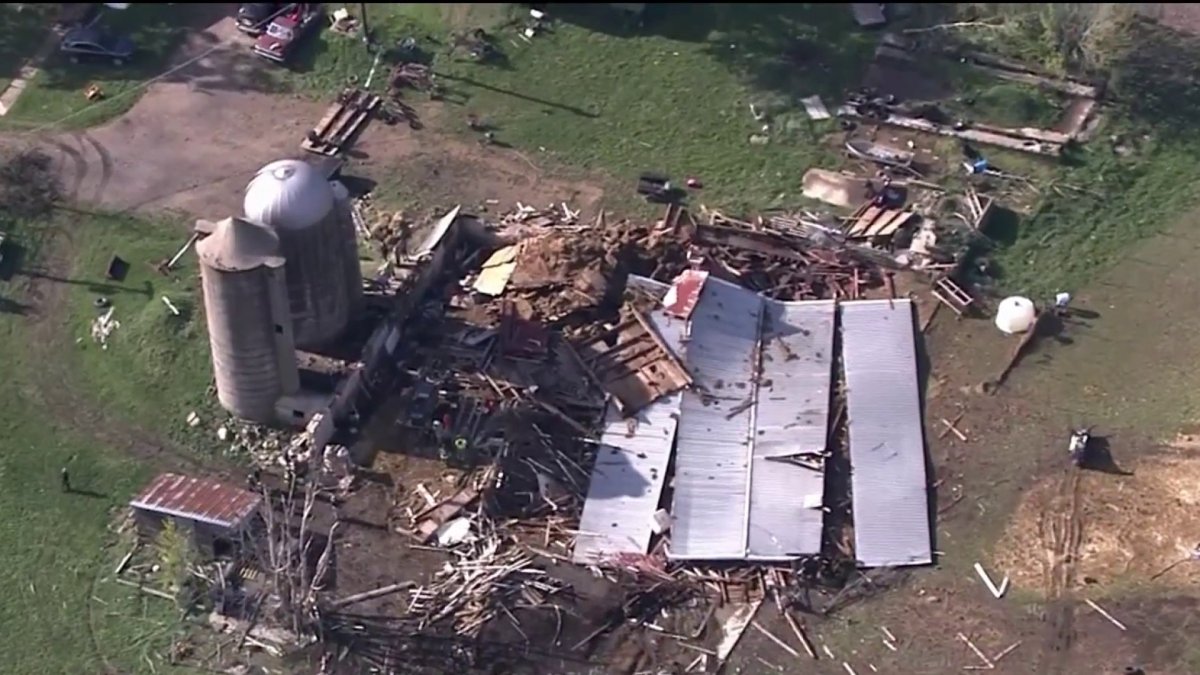 Emergency crews scramble to locate animals trapped in collapsed barn in ...