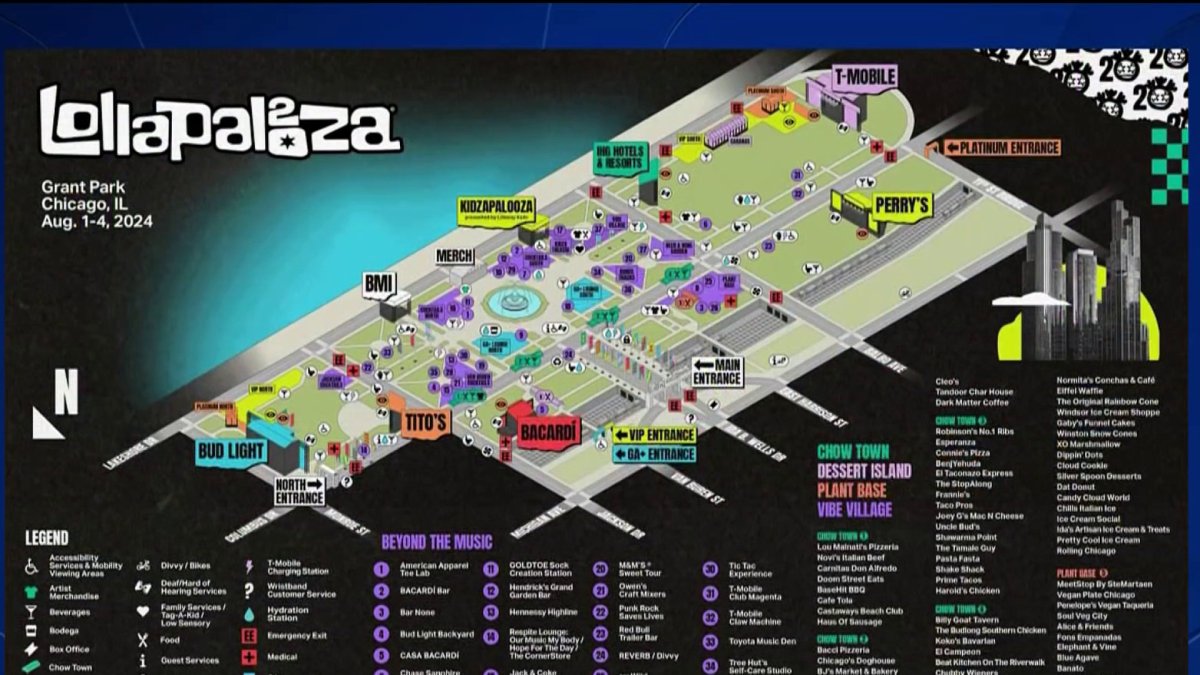 Lollapalooza preps and new map revealed in Grant Park – NBC Chicago