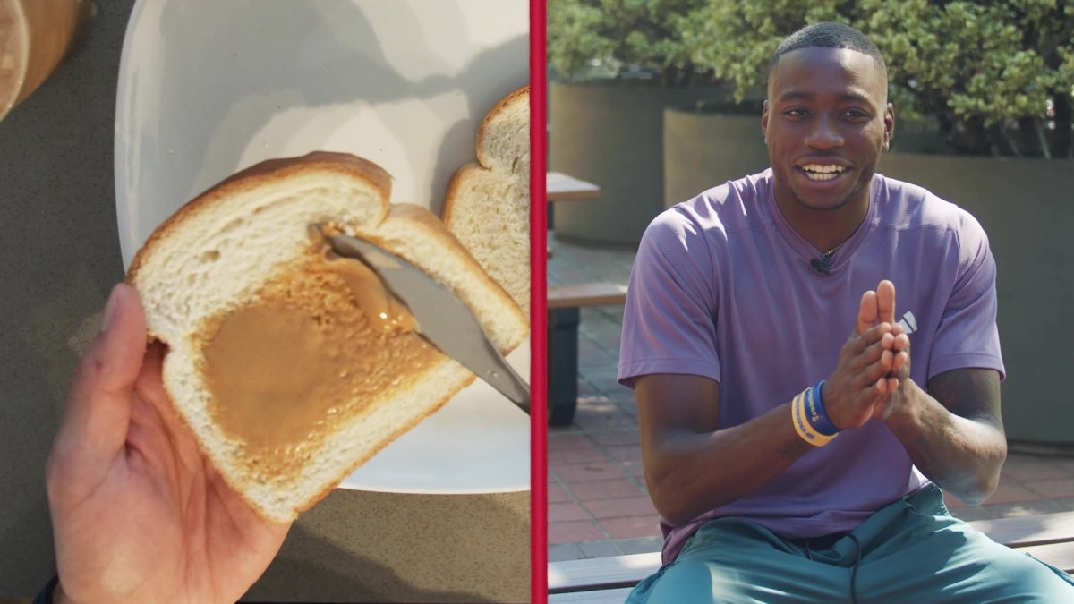 Grant Holloway shares a simple PB&J sandwich recipe from memory – NBC ...