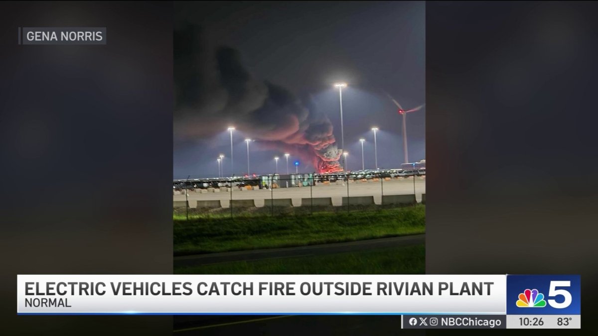 Multiple electric vehicles damaged in fire at Rivian’s central Illinois ...