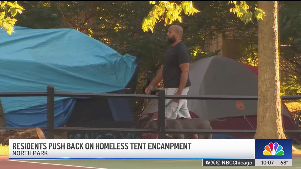 Residents push back on tent encampment in Gompers Park – NBC Chicago