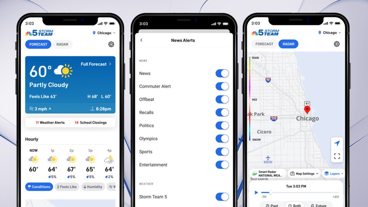 NBC 5 Chicago app update adds customizable weather features – NBC Chicago