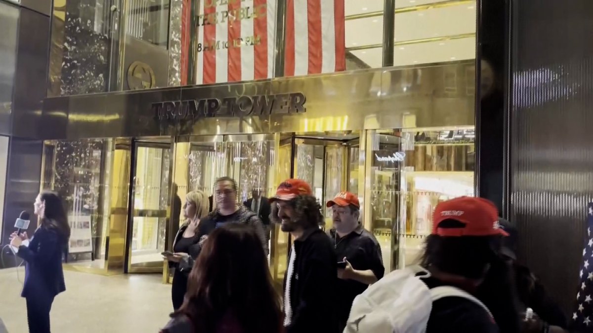 Trump supporters gather outside Trump Tower after election victory ...