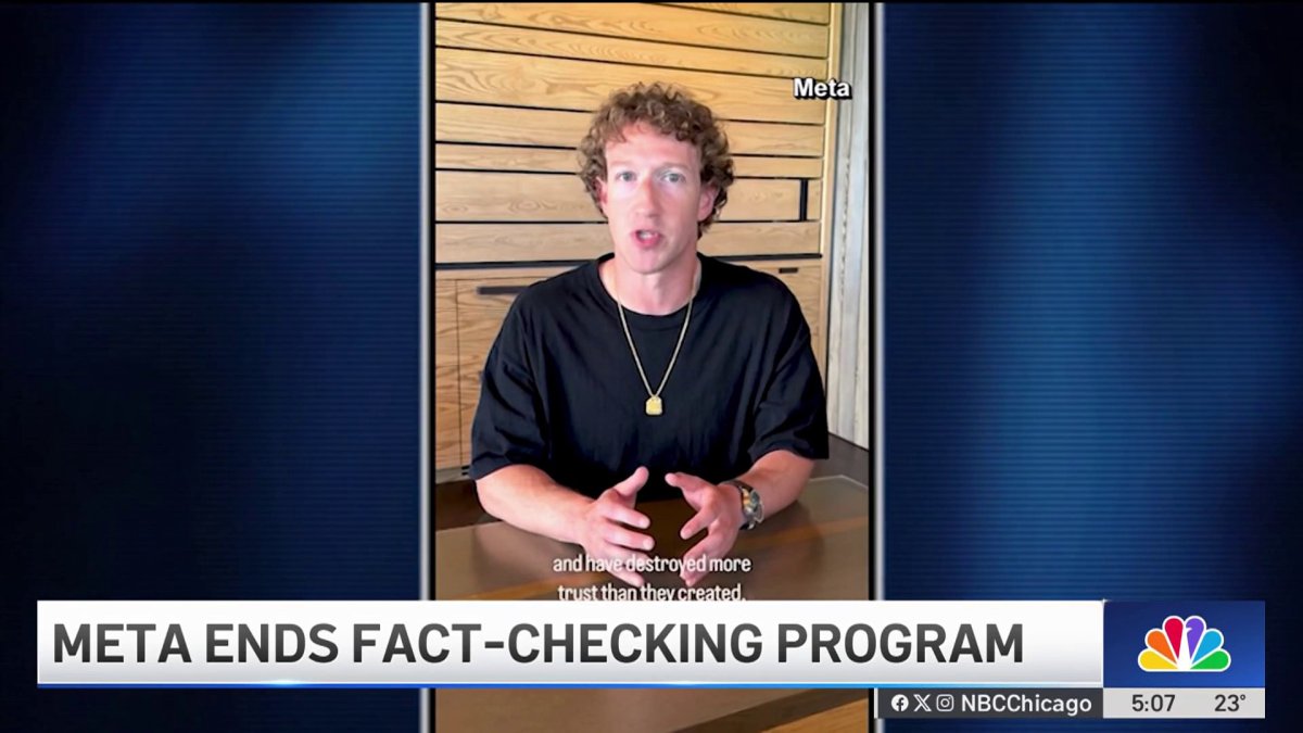 Meta to end fact-checking system – NBC Chicago