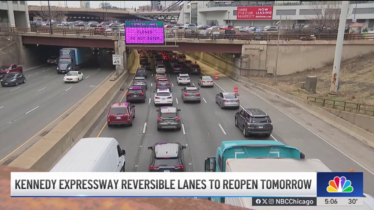 Kennedy Expressway express lanes to reopen this week, IDOT says – NBC Chicago
