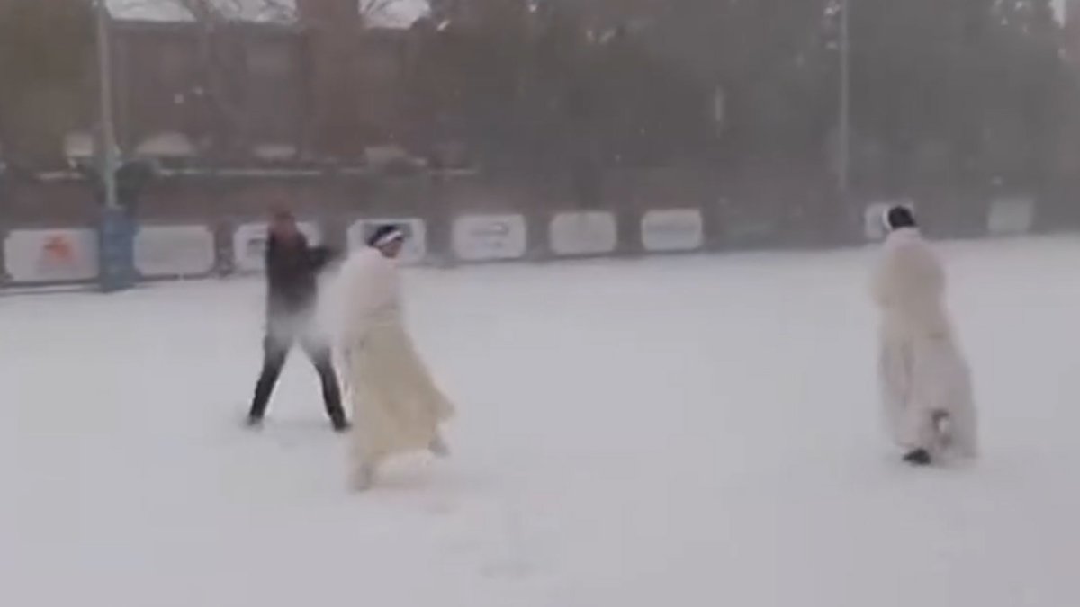 WATCH: Nuns and priest enjoy snowball fight in Louisiana – NBC Chicago