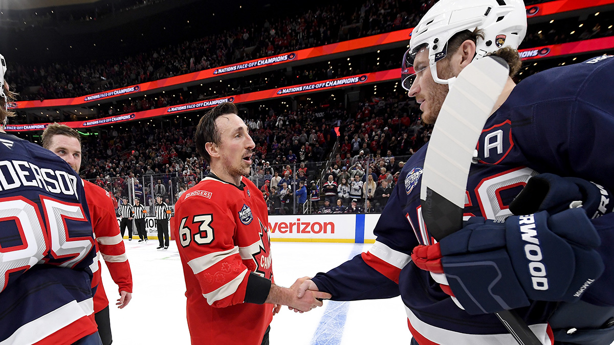 Brad Marchand jabs Tkachuk brothers after Canada wins 4 Nations – NBC ...