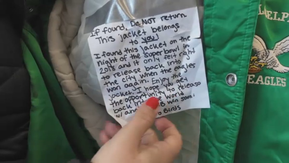 Fan finds Eagles jacket after Super Bowl parade with special note – NBC ...