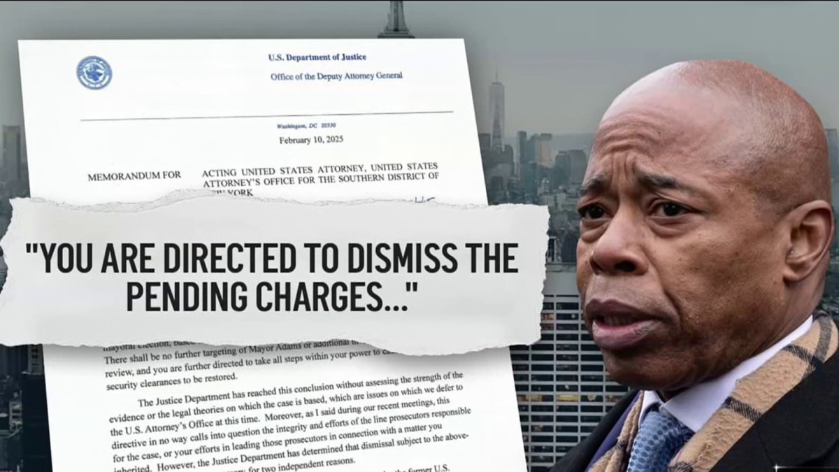 Eric Adams charges: DOJ orders corruption charges against mayor dismissed – NBC Chicago