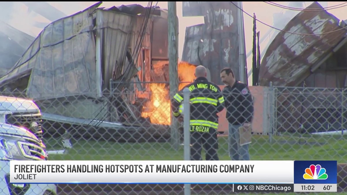 Multiple explosions heard, firefighter hurt in massive fire at Joliet ...