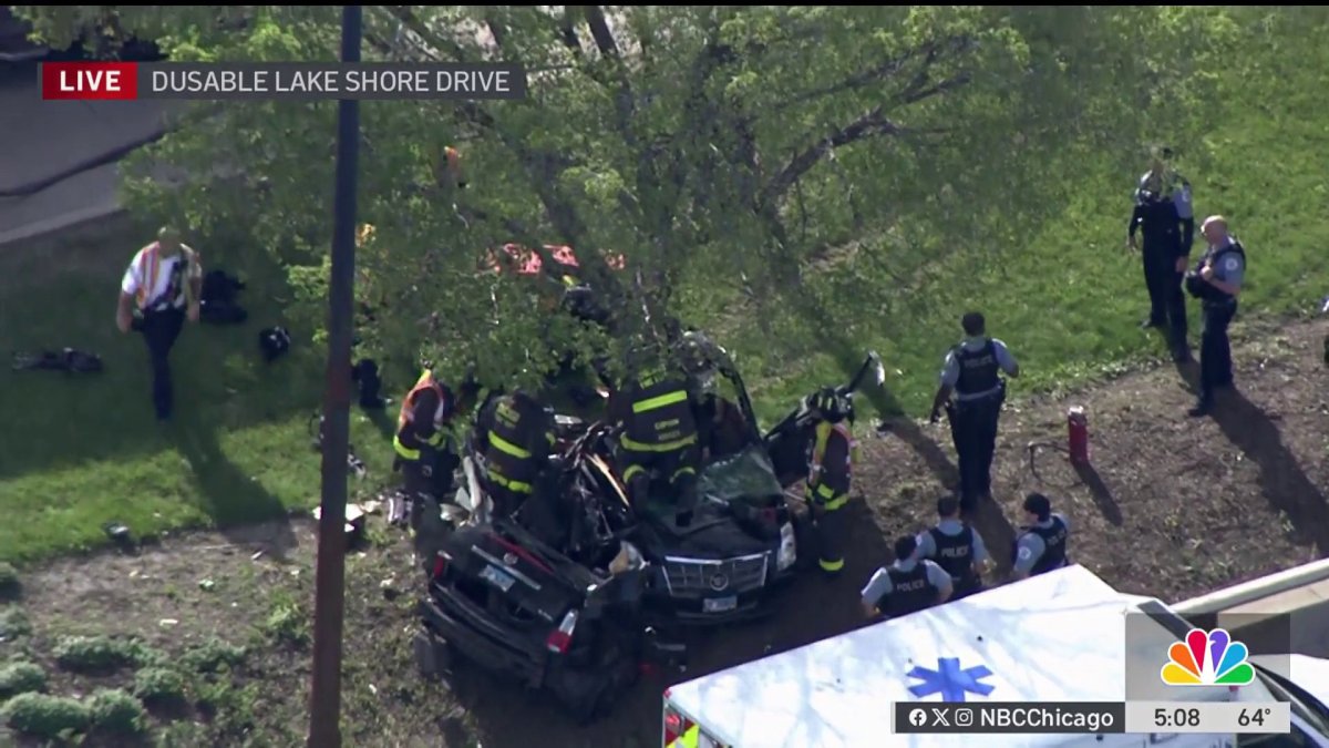 SUV slams into tree on DuSable Lake Shore Drive, splits nearly in half ...
