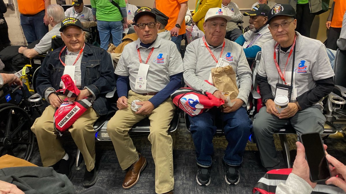 Honor Flight Chicago takes off from Midway to DC with more than 100 veterans – NBC Chicago