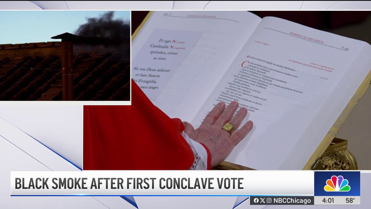 Black smoke seen after 1st day of papal conclave – NBC Chicago