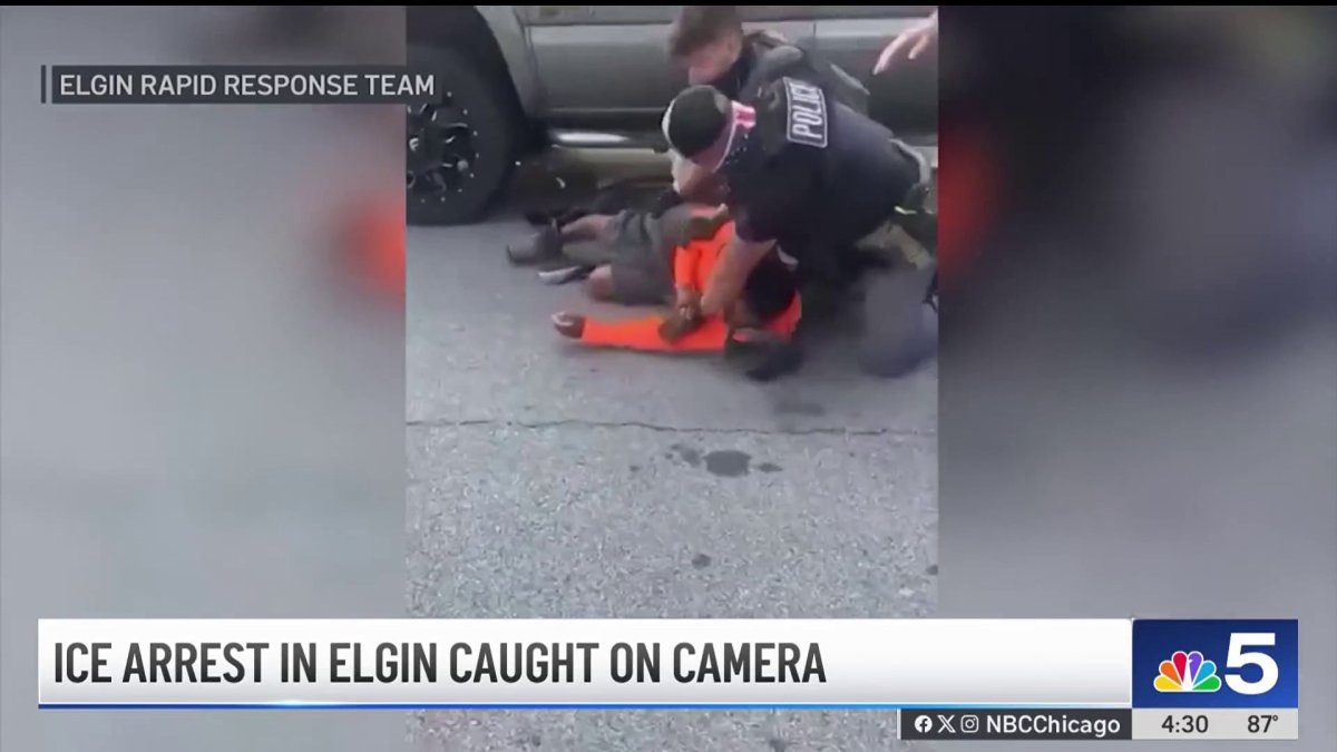 Video shows man taken by ICE in Elgin as pregnant wife screams – NBC ...