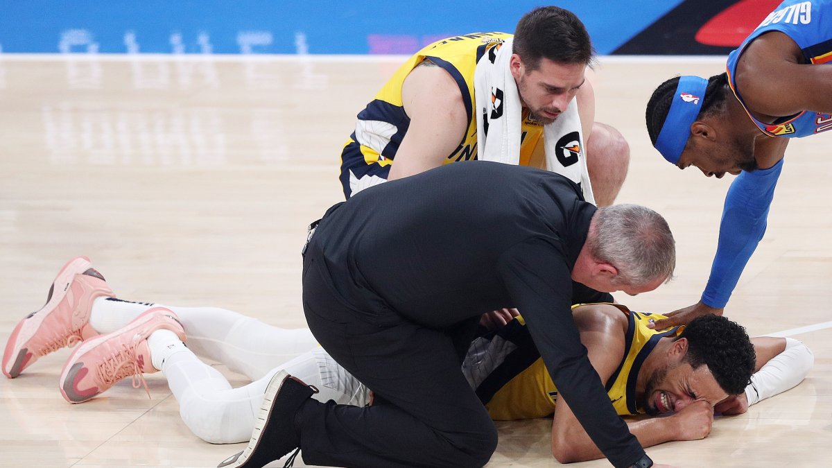 Pacers’ Haliburton suffers Achilles injury in NBA Finals Game 7 – NBC ...