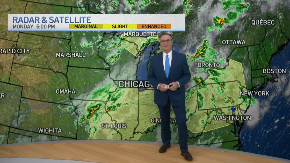 Monday night forecast: Storms possible – NBC Chicago