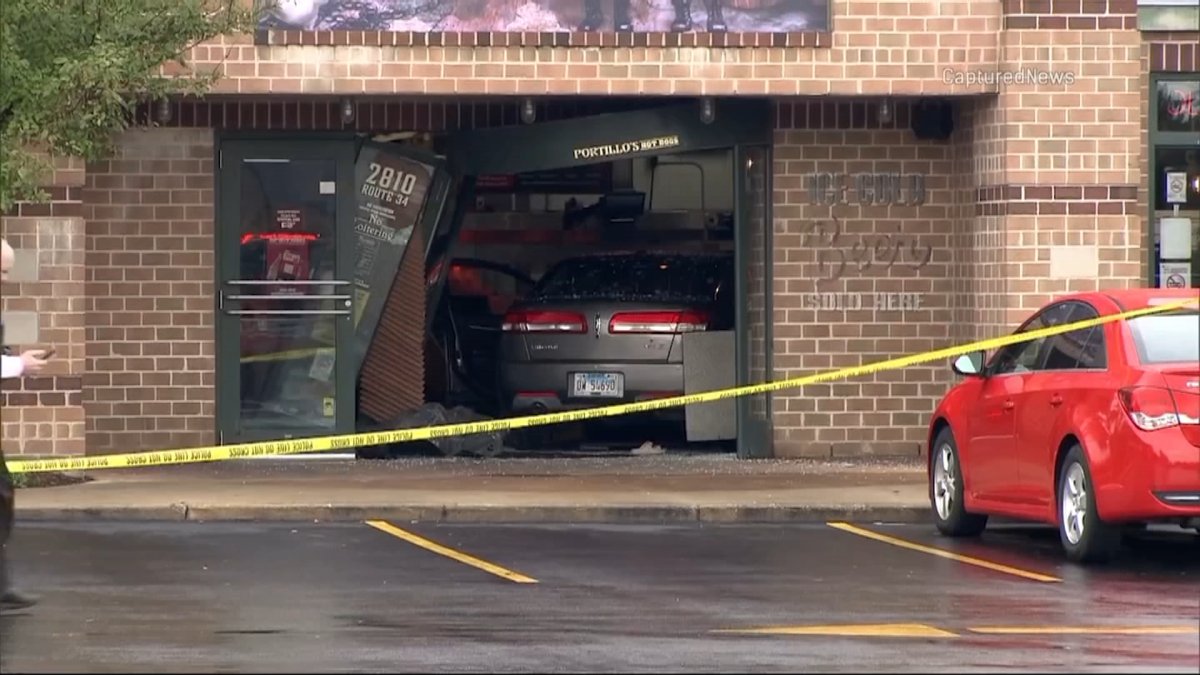 Oswego police share update on car crashing into Portillo’s – NBC Chicago