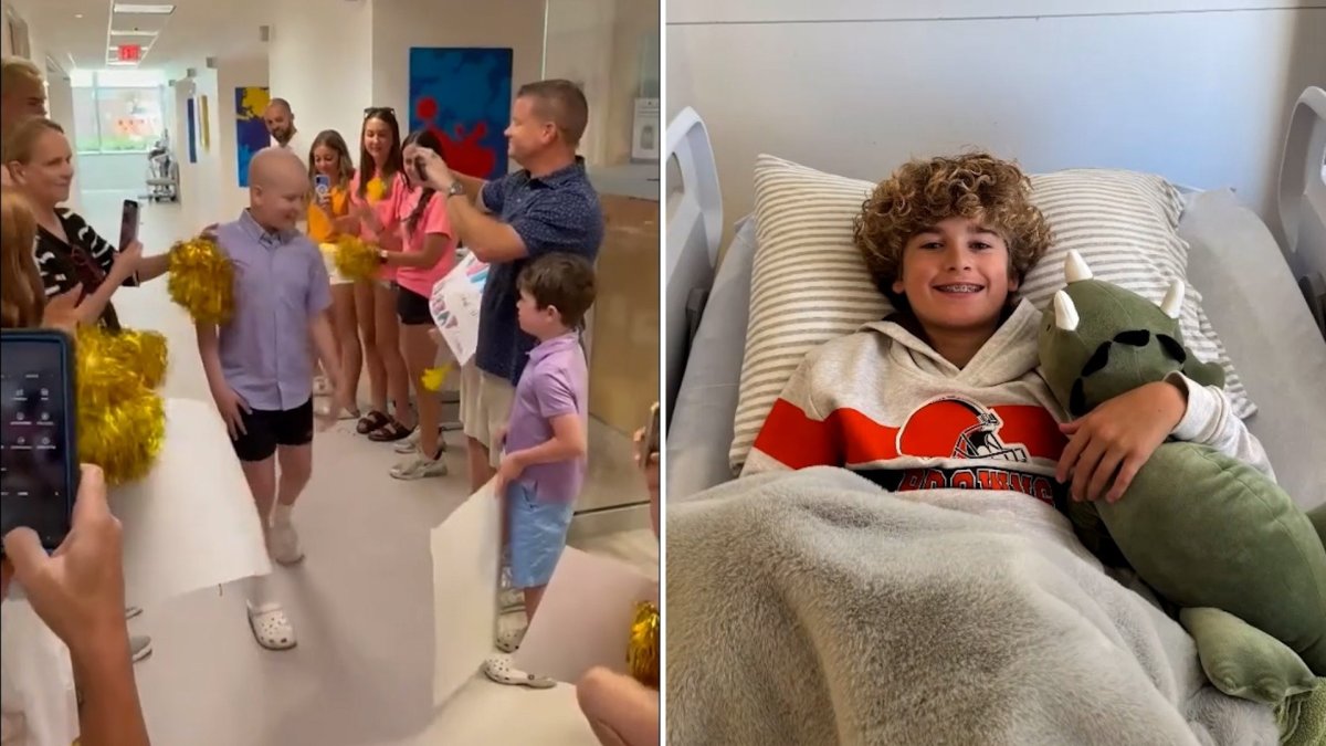 Video shows emotional moment teen celebrates being cancer free with ...