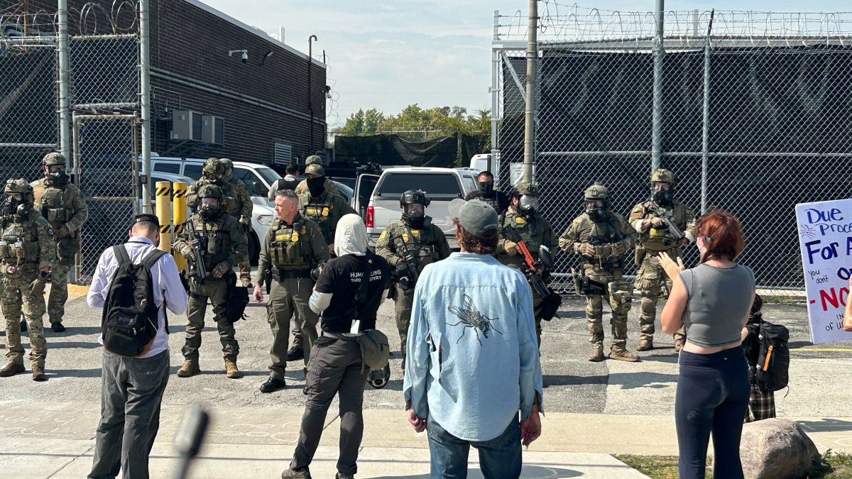 Border patrol commander Gregory Bovino arrives at Broadview facility ...