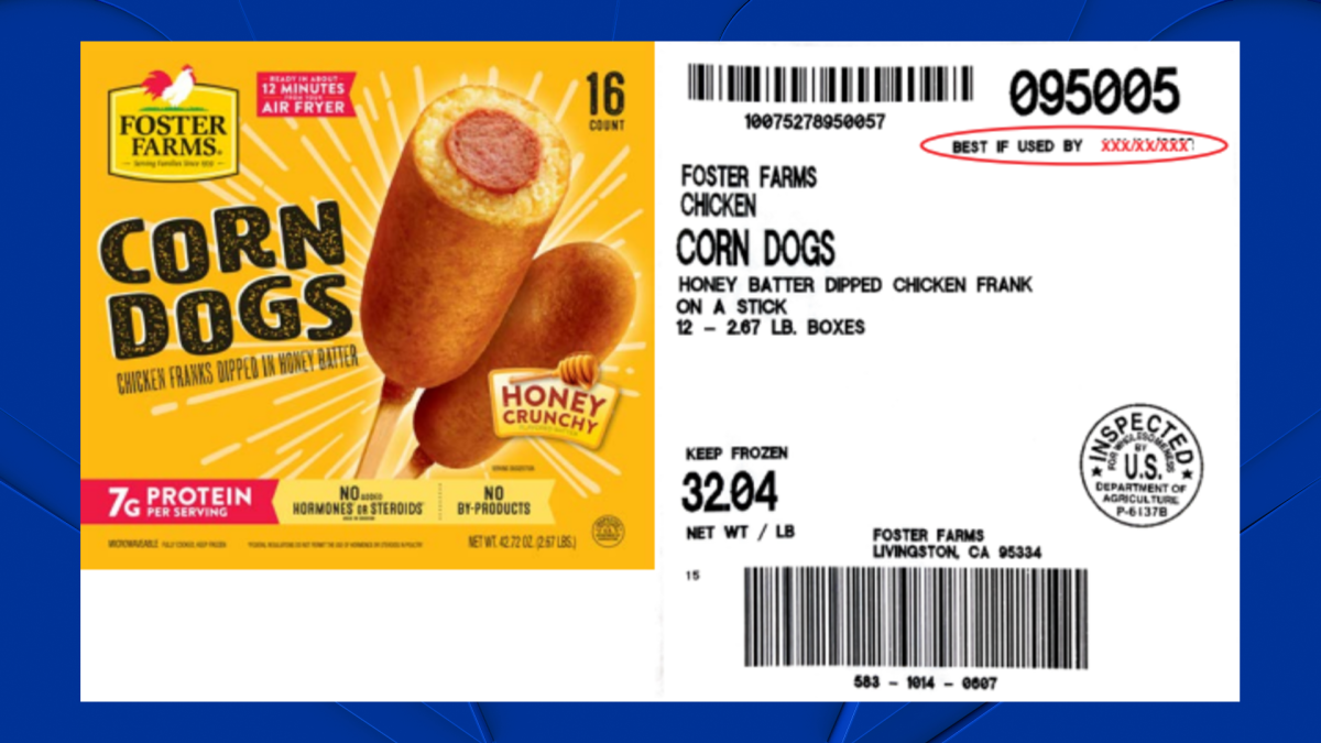 Foster Poultry Farms recalls nearly 4M pounds of chicken corn dogs ...