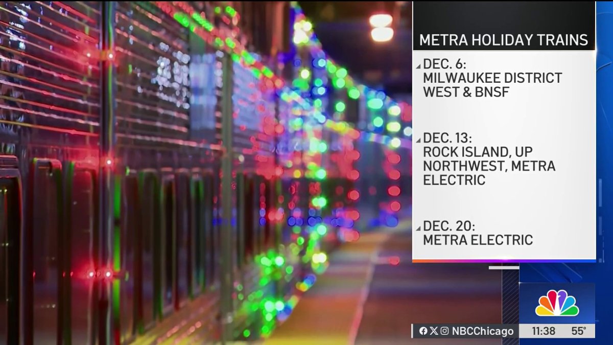 Metra unveils schedule for 2025 holiday trains in Chicago area.The rail ...