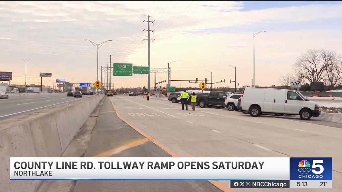 Tollway ramp in western suburbs opens this weekend – NBC Chicago