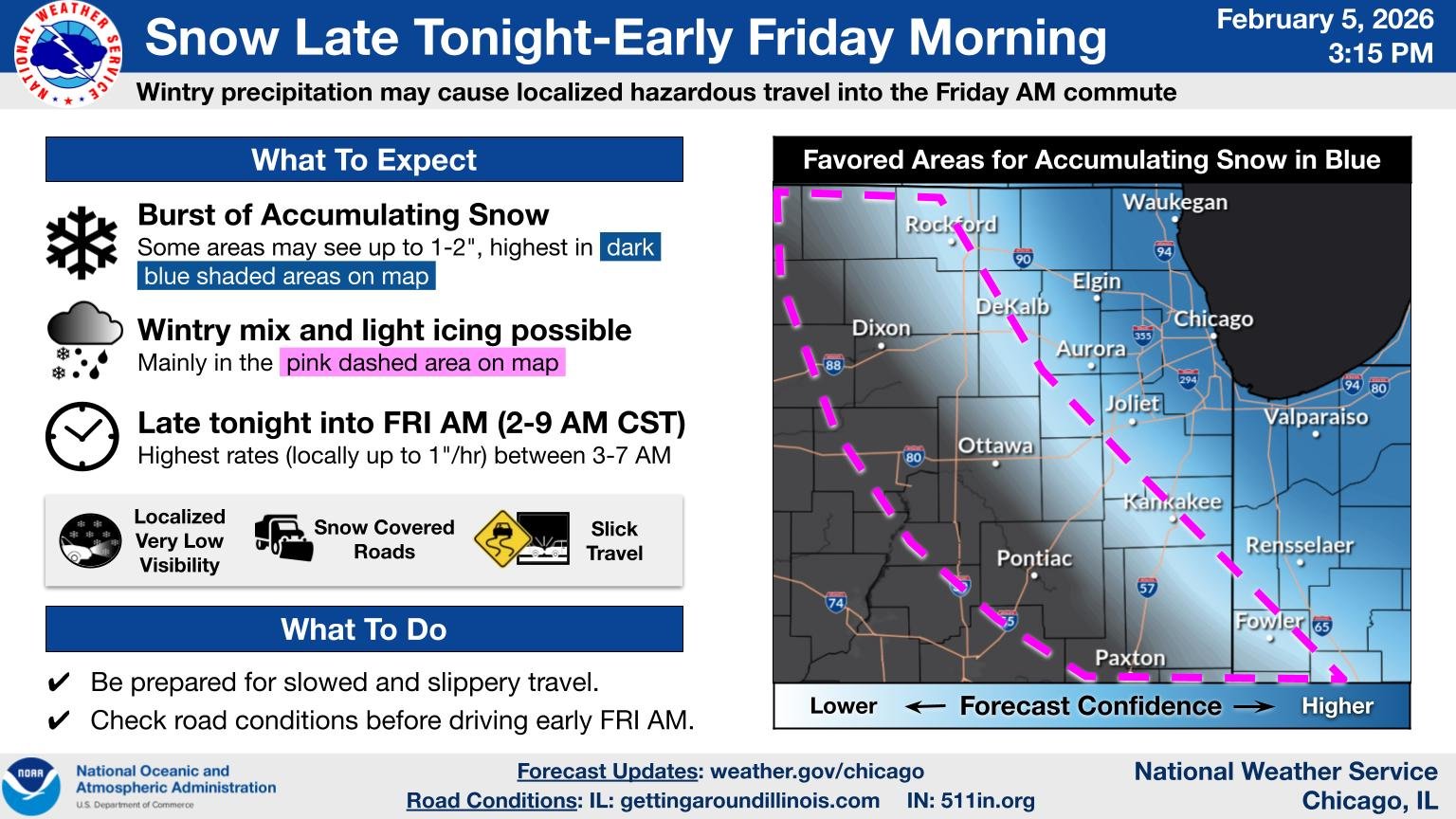 Freezing drizzle, snowfall expected cause ‘messy’ Friday commute – NBC ...