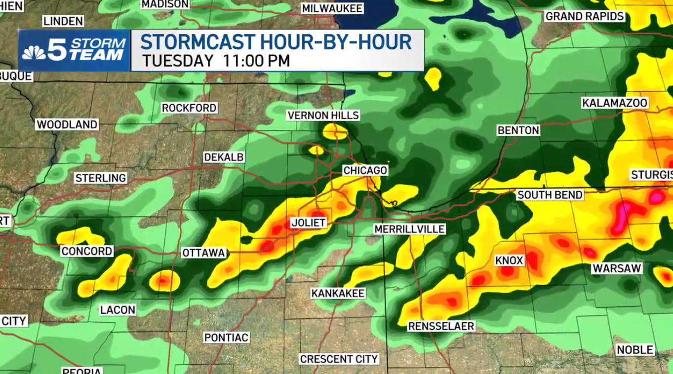Hourly forecast with severe weather in store for Chicago area – NBC Chicago