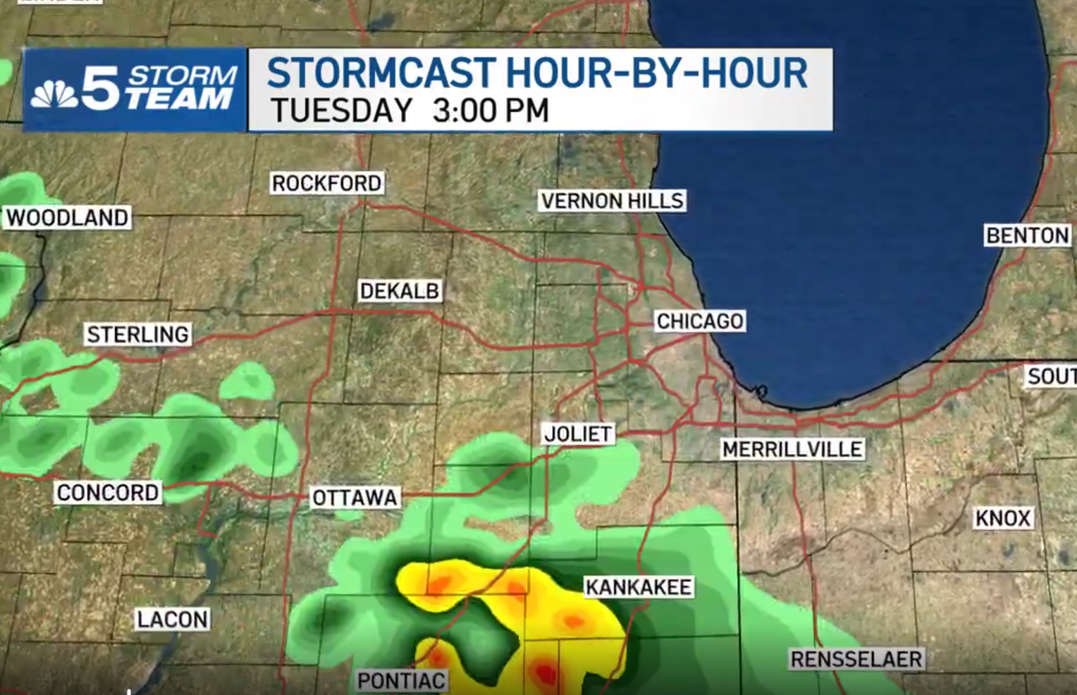 Hourly forecast with severe weather in store for Chicago area – NBC Chicago