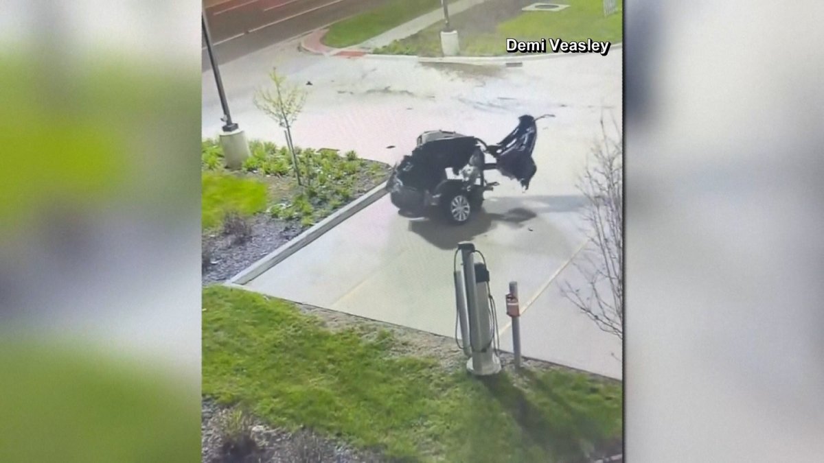 Car splits in half after crash in Michigan – NBC Chicago