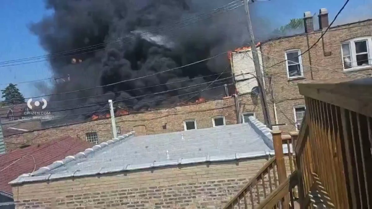 Flames and smoke rise from fire in Brighton Park – NBC Chicago