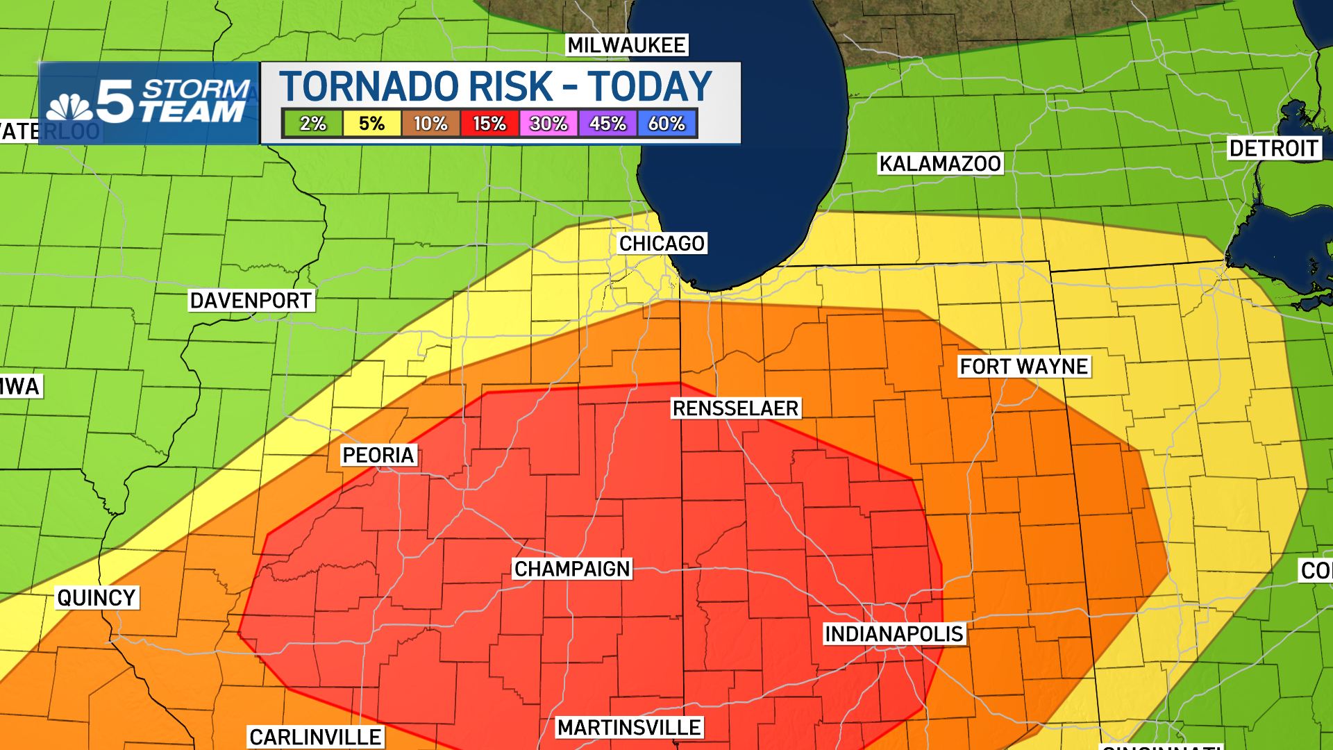 New maps show where greatest risk of severe weather sits in Illinois ...